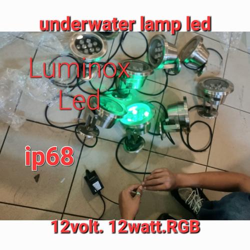 Jual lampu kolam ikan led RGB 12volt 12watt 12mata / underwater light ...