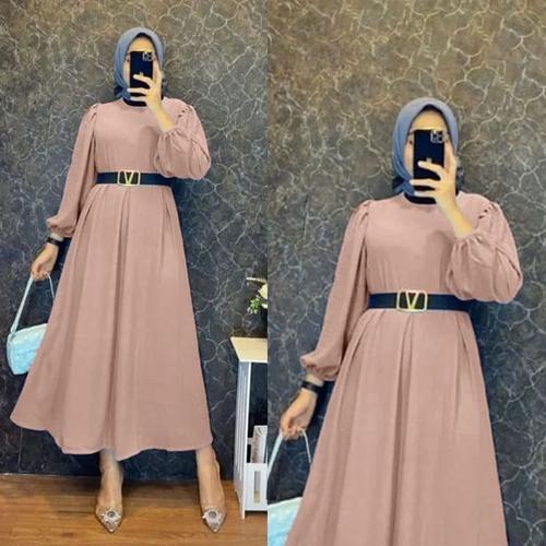 Jual CAMILA MIDI DRESS MC KAIN CRINKLE AIRFLOW FREE BELT Midi Dress ...