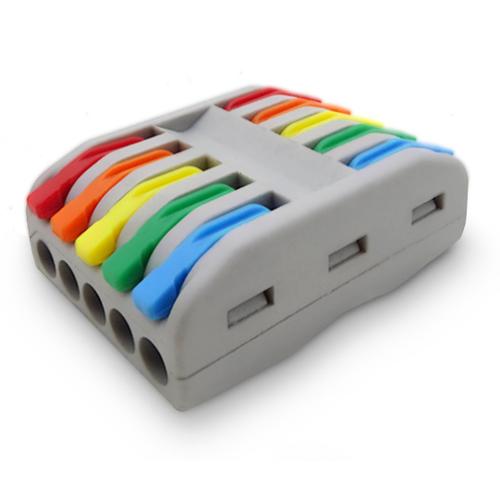 Jual Connector 5 x 5 Wire Compact Terminal Block Lever Cage Clamp ...