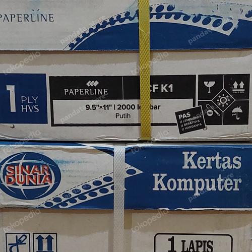 Jual kertas continuous form 1 ply 9.5 x 11 SIDU/PAPERLINE isi 2000 lmbr ...