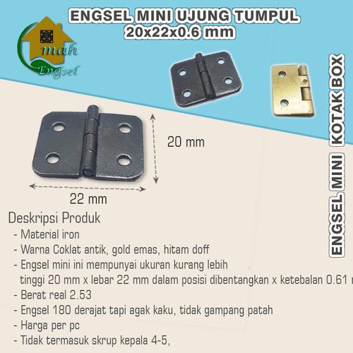 Jual Engsel mini ujung tumpul 20x22x0.6mm IF.E Engsel kecil untuk kotak ...