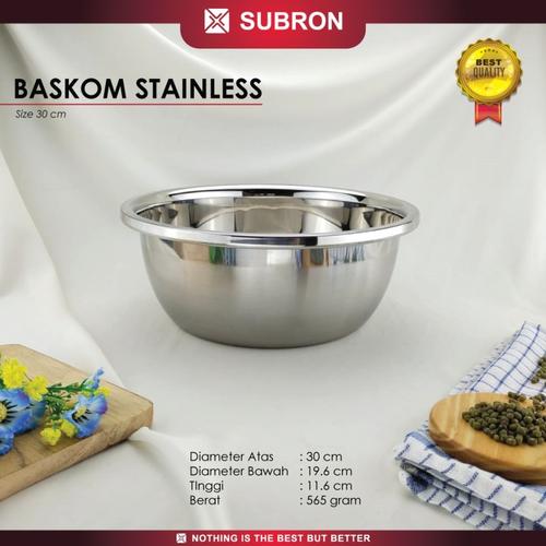 Jual SUBRON Baskom Dalam Stainless Steel 30,32,34 cm XH55 - XH55-30 ...