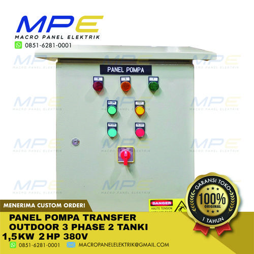 Jual Panel Pompa Transfer OUTDOOR 3 Phase 2 Tanki 1,5 kW 2 HP 380V ...