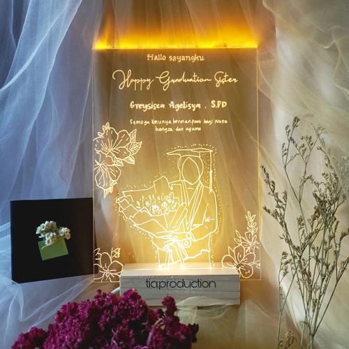 Jual Acrylic Lettering with stand LED lampu tidur akrilik custom foto ...