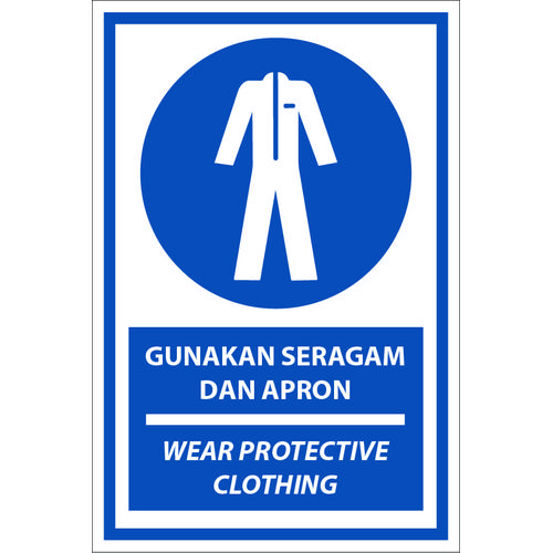 Jual Sign Akrilik K3 Gunakan Seragam dan Apron (Dua Bahasa) uk. A4 ...