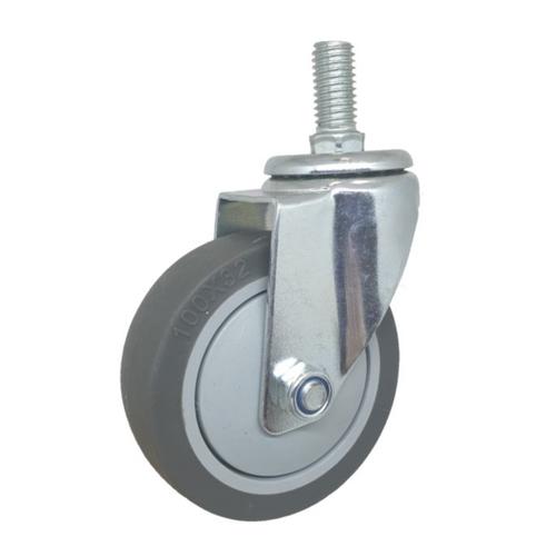 Jual roda karet TPR abu abu medium Caster Taiwan 4"inci drat hidup ...