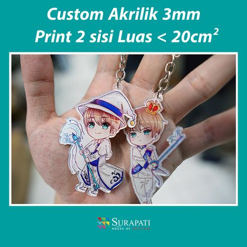 Jual Custom Akrilik / Keychain 2 sisi Luas dibawah 20cm2 tebal akrilik ...