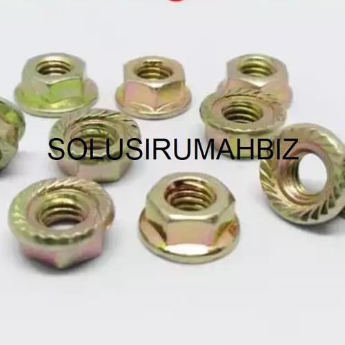 Jual Mur Flange Nut M5 drat Flange Nut Galvanis warna random - Kab ...
