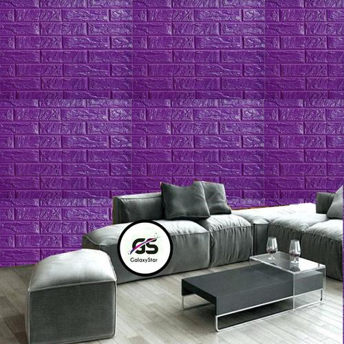 Jual OK Wallpaper Foam Bata Warna Dinding Ungu Tua 3D 70cm x 77cm ...