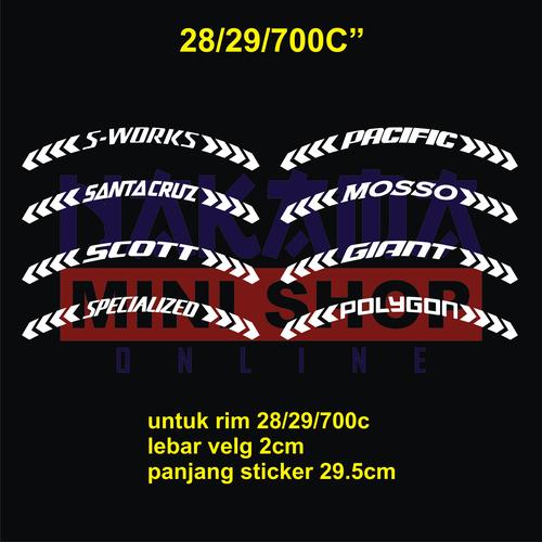 Jual cutting sticker reflective variasi velg sepeda ukuran 28 - 29 ...