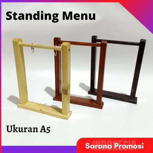 Jual Standing menu A5 kayu tempat menu - Cokelat Walnut - Kota ...