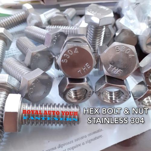 Jual Baut Mur Stainless M10x100 pitch 1.5 Stainless Steel 304 anti ...