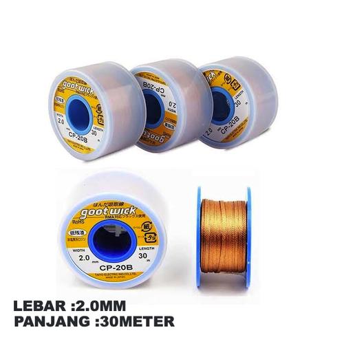 Jual SOLDERING WICK - KAWAT PEMBERSIH TIMAH GOOT CP-20B 2.0MM 30M ...