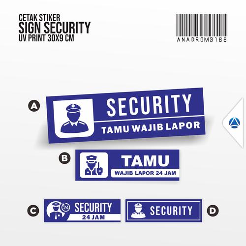 Jual Sticker Sign Security | Sticker Pos Satpam | Sticker Anadrom 3166 ...