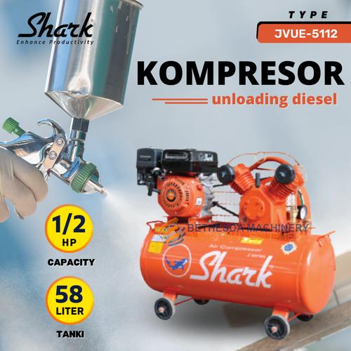 Jual kompresor udara shark 1.2 HP + gasoline engine air compressor ...
