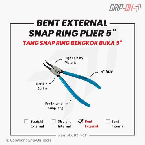 Jual GRIP-ON TANG SNAPRING 5" TANG SPI CIRCLIP PLIERS 5 INCH (SE/SI/BE ...