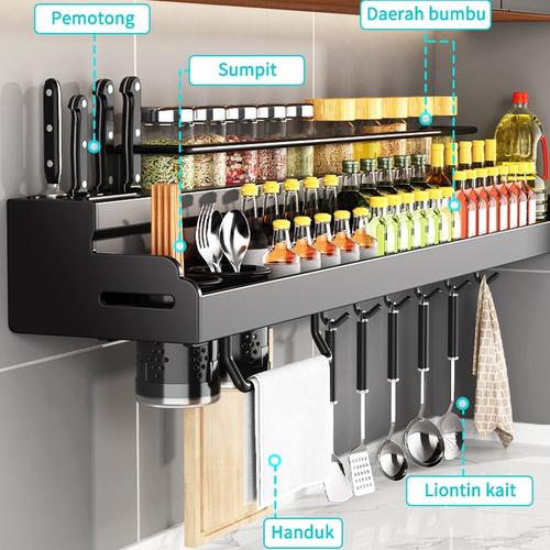 Jual Rak Bumbu Dapur Multifungsi yang Dipasang di Dinding rak tempat ...