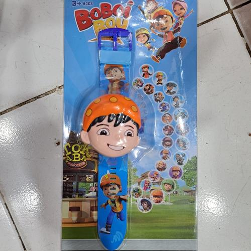 Jual JAM TANGAN ANAK KEPALA BESAR PROYEKTOR LAMPU 24 GAMBAR BOBOY ...