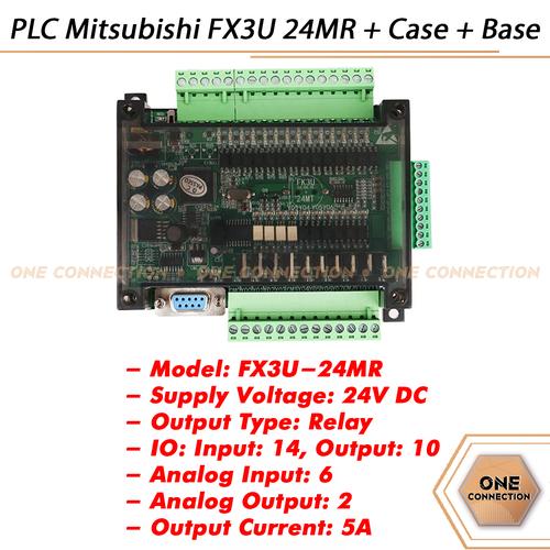 Jual PLC Mitsubishi FX3U 24MR 14DI 10DO 6AD 2DA RS232 RS485 Modbus RTU 24V - RS232 - Jakarta ...