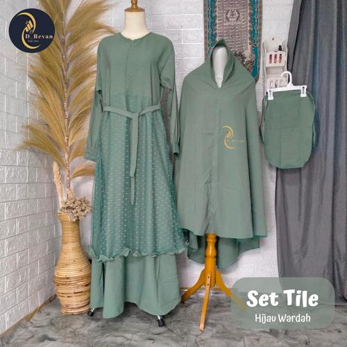 Jual Gamis set hijab Tile Dot / gamis syari set niqab /gamis Tile set ...