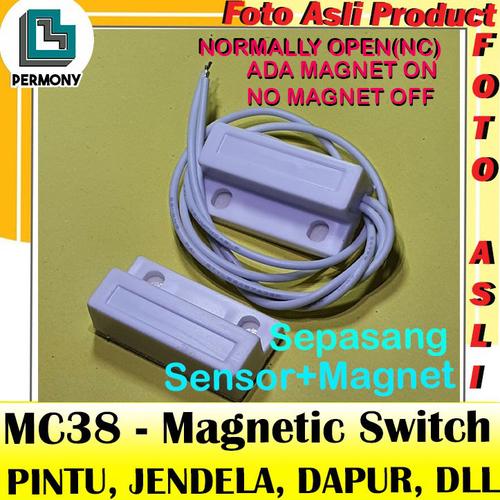 Jual Sensor Pintu Magnet MC38 MC-38 Magnetic Door Switch NC Normally ...