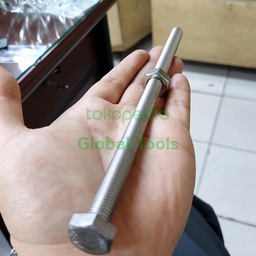 Jual baut mur ss304 sus m10x200 hex bolt nut sus m10 x 200 baut panjang THE - wing nut m10 ...