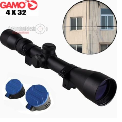 Jual Teleskop senapan angin GAMO 4X32 FIX ZOOM Flip, teropong senapan ...