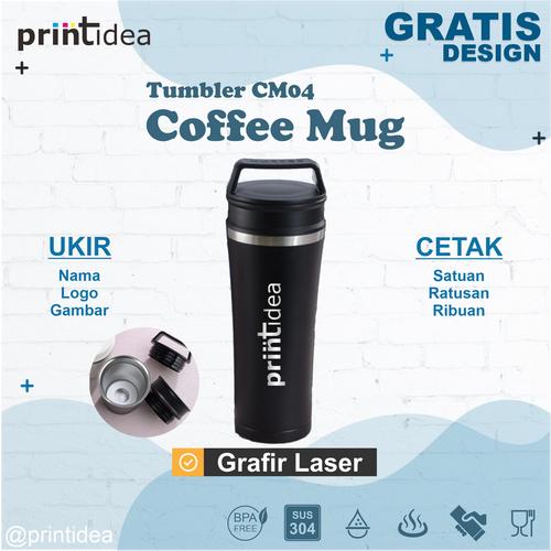 Jual CM04 Grafir Laser Gelas Kopi Travel Coffee Mug Stainless Souvenir ...