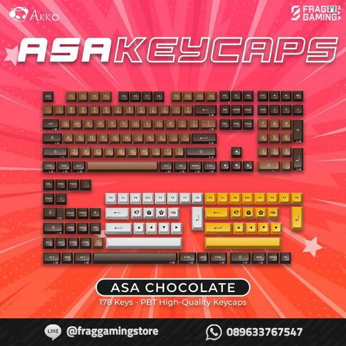 Jual Akko Chocolate ASA Profile 178 Keycaps Set PBT Doubleshot ...