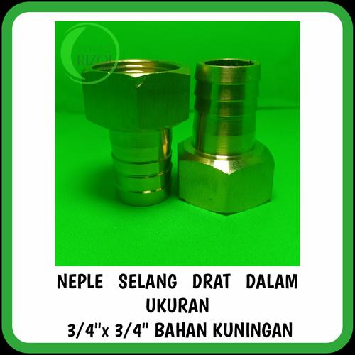 Jual NEPLE SELANG DRAT DALAM UKURAN 3/4" X 3/4" BAHAN KUNINGAN ...