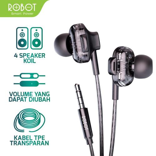 Jual Headset Robot RE30 Wired Earphone Bass Android iPhone Original ...