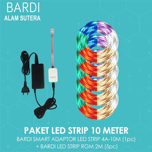 Promo Paket Bardi LED Strip 10 Meter - Smart Adaptor 4A - 10M - Kota ...