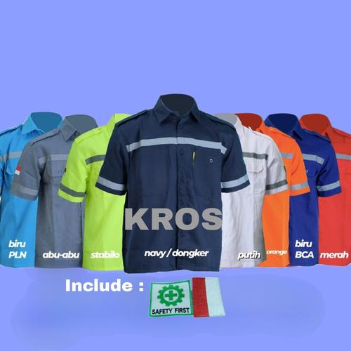 Jual Wearpack Safety Seragam Kerja seragam Bengkel Lengan pendek - biru ...