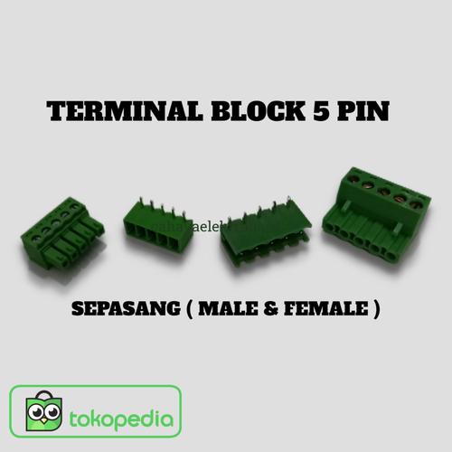 Jual terminal block 5 pin/L siku pluggable 5pin/terminal blok 5pin/blok ...