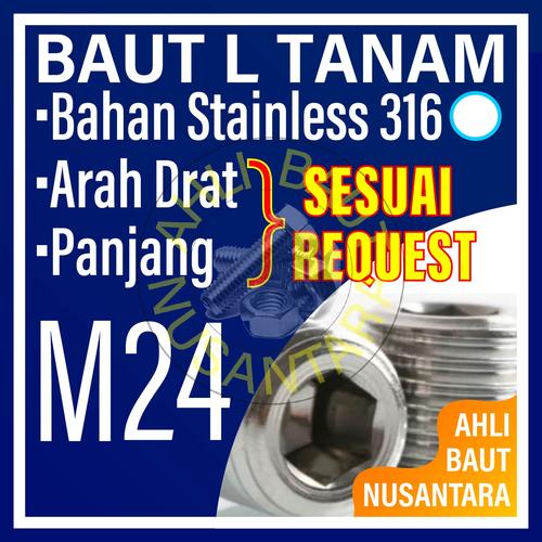 Jual Baut Tanam L Set Plug M24 M25 M26 M27 Baja SUS SS S 201 304 316 ...