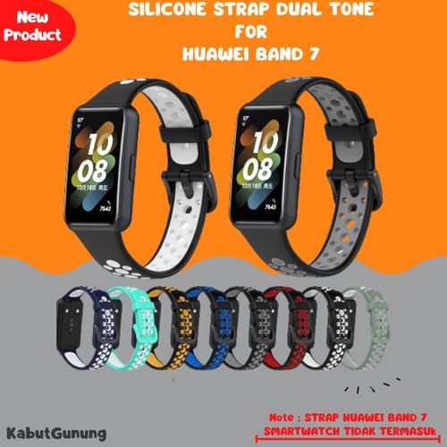 Promo Strap Silicone Dual Tone Tali Smartwatch Rubber for Huawei Band 7 ...