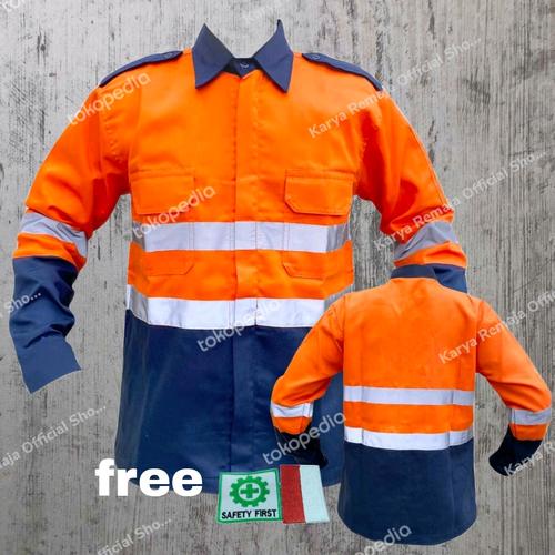 Jual COD Wearpack Safety Seragam Kerja Baju kombi Lengan Panjang Orange ...