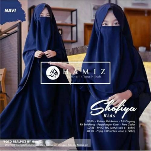 Jual Gamis anak shofiya syar'i kids, satu set free cadar, untuk 5th sd ...