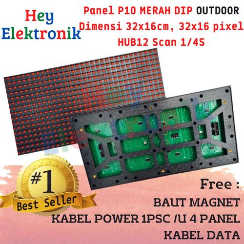 Jual Panel Modul LED P10 Running Text DIP Merah Red Outdoor ( B ...