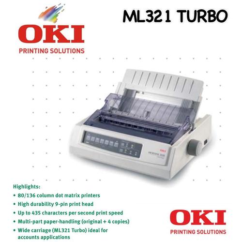 Promo OKI ML321 I ML 321 Turbo - A4 Microline Dot Matrix Printer Cicil ...