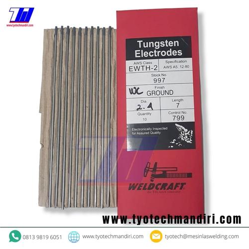 Jual Kawat Las Tungsten Merk Weld Craft 2.4 Mm Abu-Abu For Alumunium ...