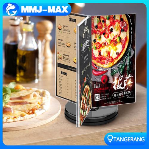 Jual Rak Menu Akrilik/Acrylic Rotating Menu Card/Acrylic Menu Stand ...