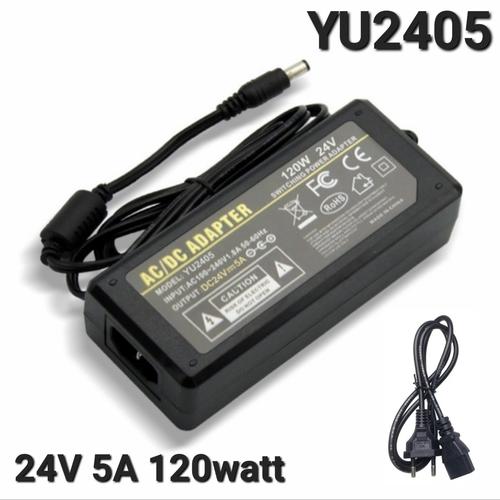 Jual AVPRO YU2405 24v Adaptor for Amplifier Router 5A DC Plug 5.5mm 2 ...