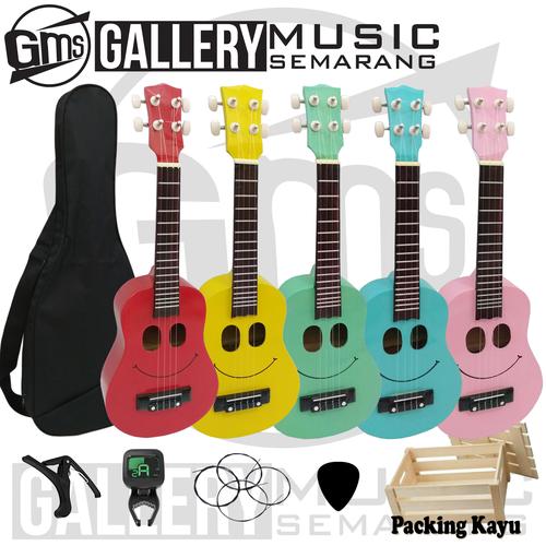 Jual Ukulele Smile Senar 4 Paket Super Komplit - PKT D PACK KAYU, Hijau ...