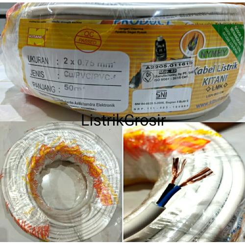 Jual Kabel Serabut Hitam Putih NYMHY NYYHY Kitani 2x0,75 2x0.75 50m SNI - 2X0,75 PUTIH - Kota ...