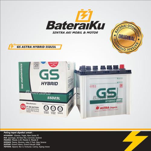 Promo Aki Mobil GS Astra Hybrid 55D23L Untuk Alphard, Juke, Xtrail ...