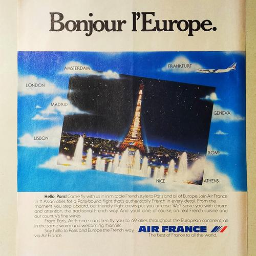 Jual Iklan jadul Maskapai Air France Menara Eiffel - original majalah ...