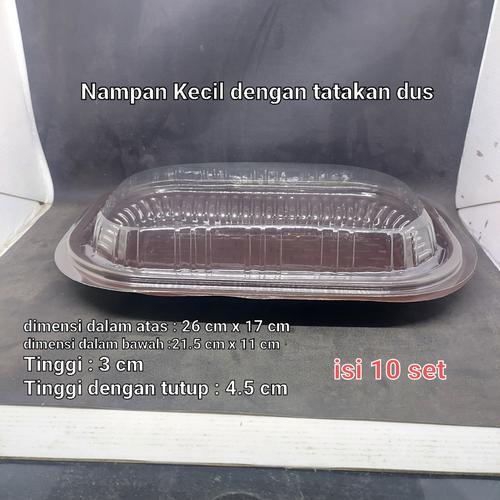 Jual Mika Plastik / Nampan Plastik kue Kecil 22cm x 11 cm isi 10 set ...
