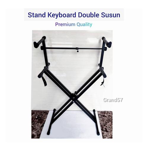 Jual Stand Keyboard Piano Double 2 Susun dua Rak Tingkat Tiang Stand ...