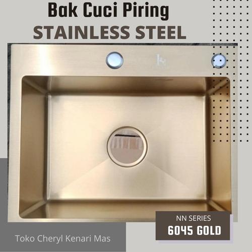 Jual BAK CUCI PIRING KITCHEN SINK 6045 GOLD EMAS STAINLESS STEEL ONAN ...